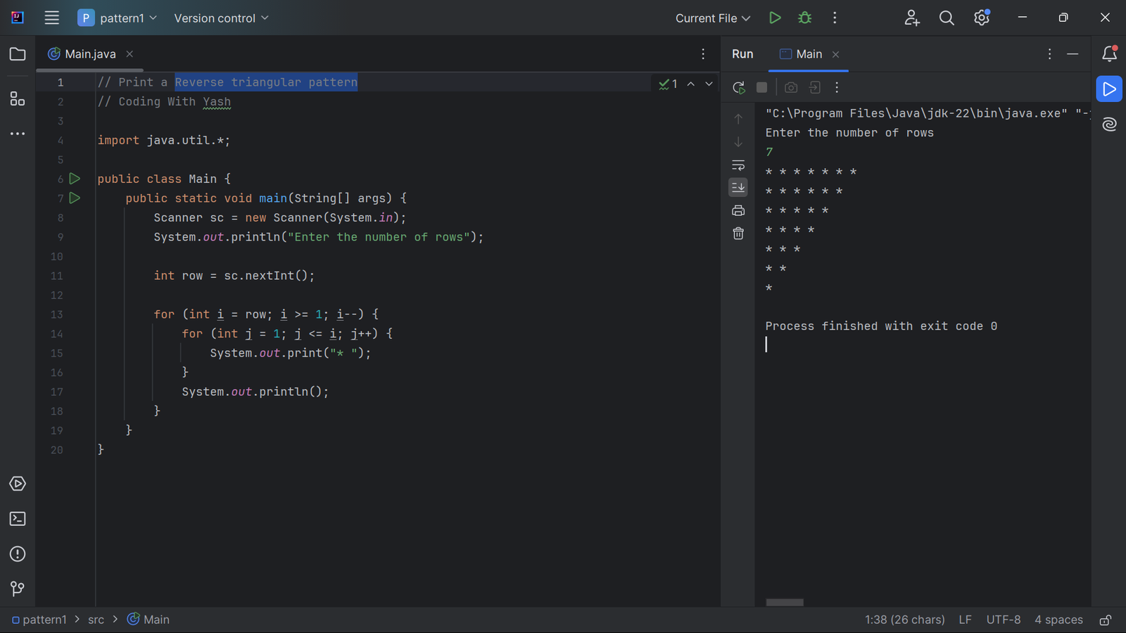 Pattern And Loop Based Java Programs Coding With Yash