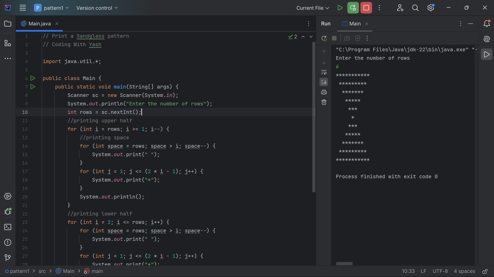 Pattern and Loop based Java Programs - Coding With Yash Pattern and Loop based Java Programs - Coding With Yash